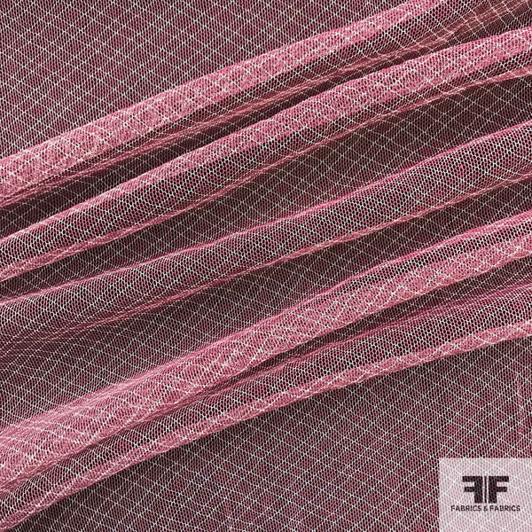 Burgundy Checkered Cotton Tulle - Fabrics & Fabrics