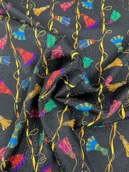 Tassels Printed Poly Jacquard - Multicolor | FABRICS & FABRICS ...