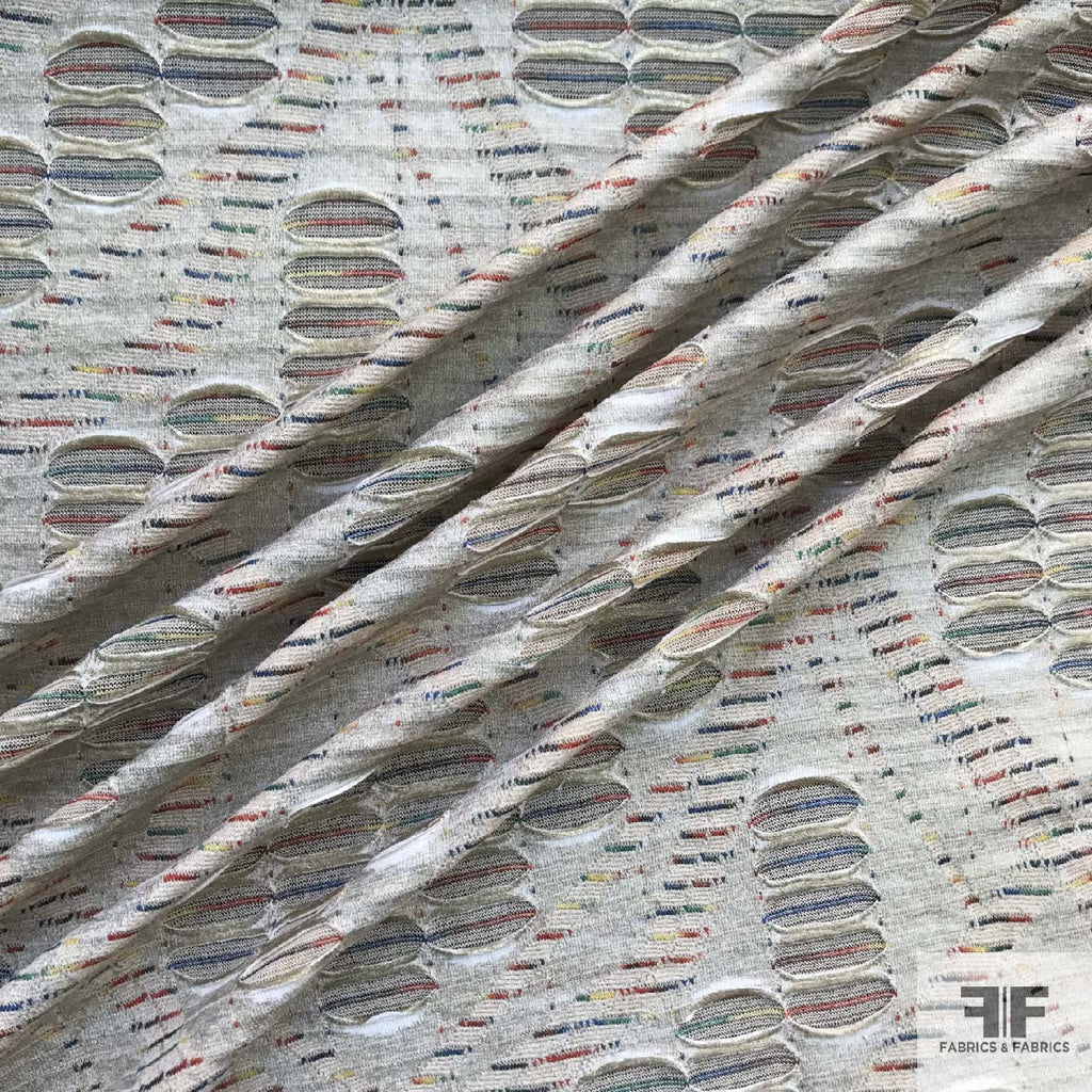 Beige/Multicolor Textured Novelty Knit - Fabrics & Fabrics