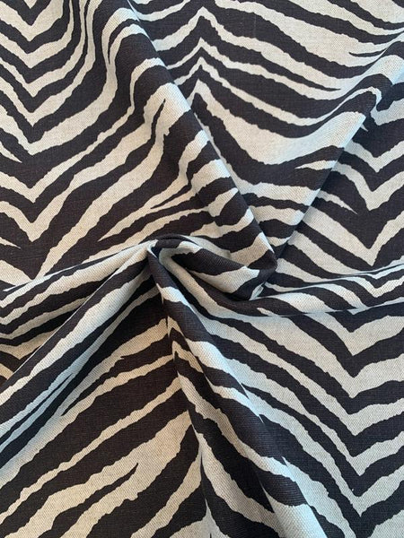 Zebra Printed Cotton Linen - Brown/Natural | FABRICS & FABRICS ...