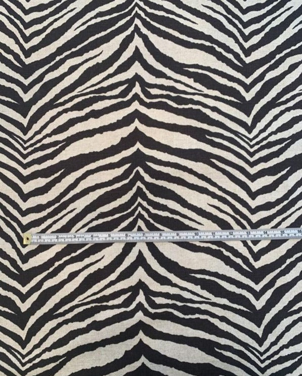 Zebra Printed Cotton Linen - Brown/Natural | FABRICS & FABRICS ...