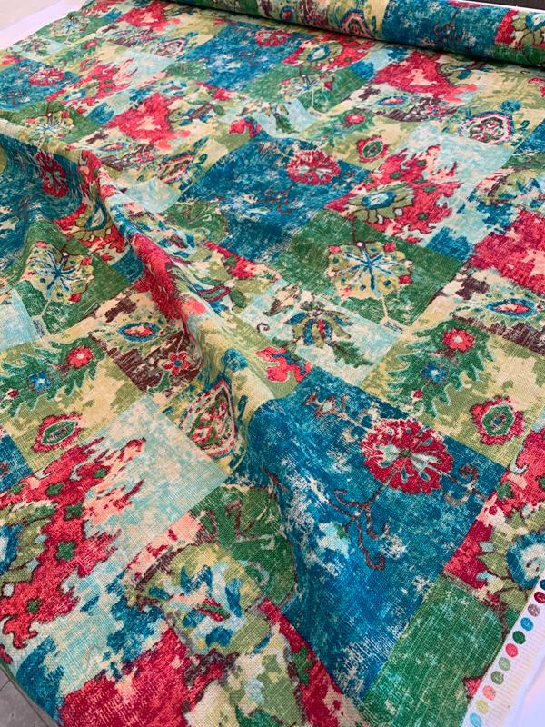 Patchwork Floral Printed Cotton Linen - Multicolor | FABRICS & FABRICS ...
