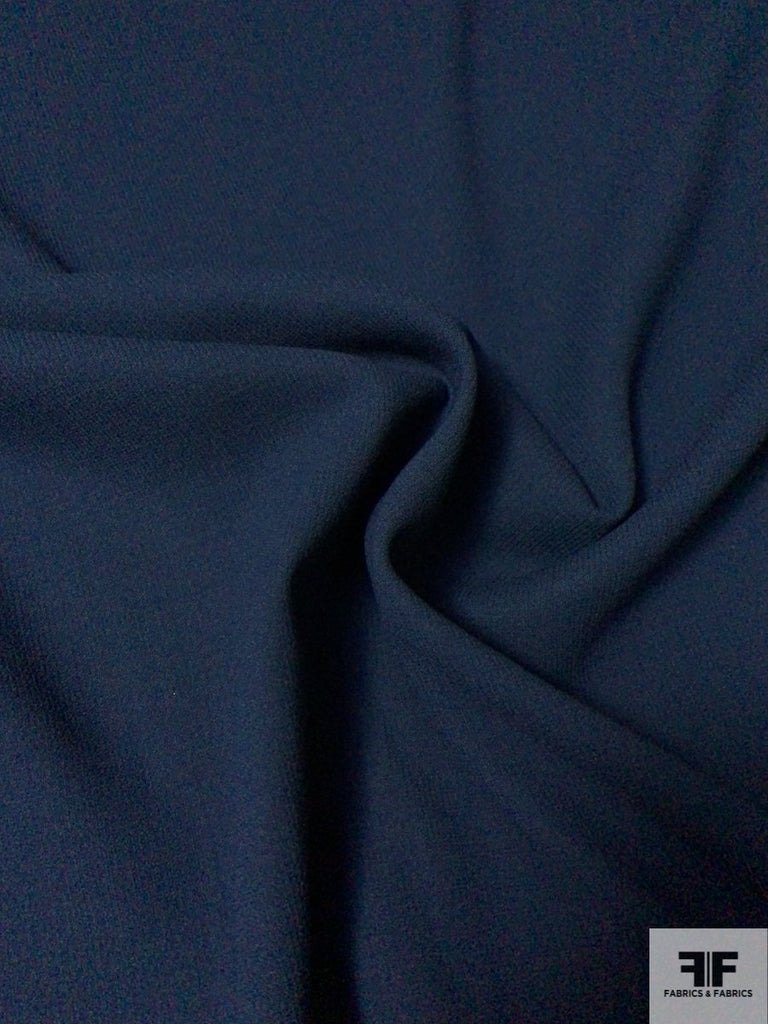 Italian Double Faced Wool Crepe with Stretch - Navy | FABRICS & FABRICS ...