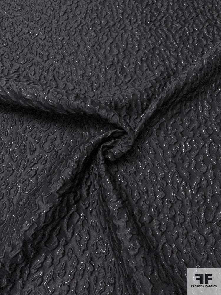 Italian Animal Pattern Matelasse Brocade with Lurex - Black | FABRICS ...