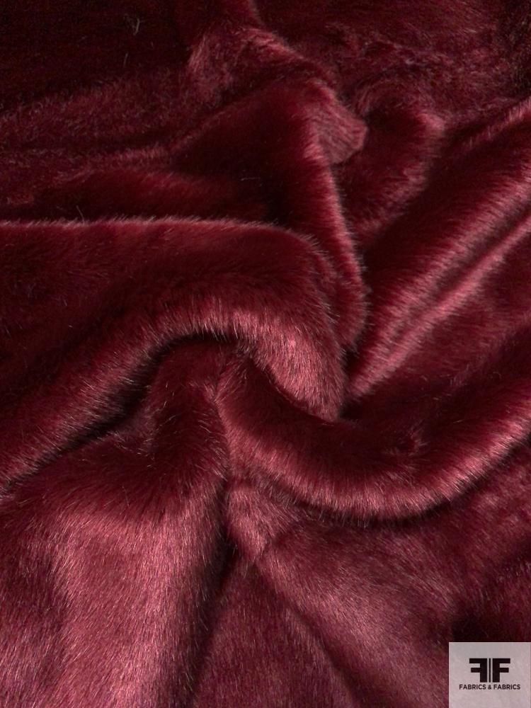 Super Soft Mink Solid Faux Fur - Burgundy | FABRICS & FABRICS – Fabrics ...