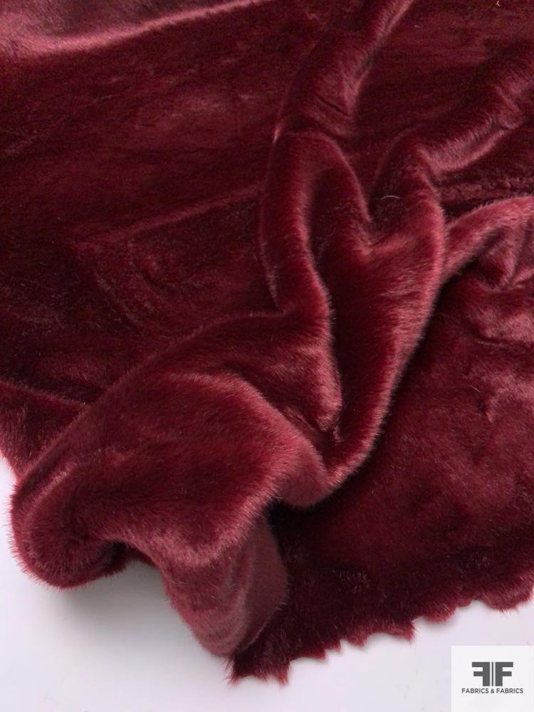 Super Soft Mink Solid Faux Fur - Burgundy | FABRICS & FABRICS – Fabrics ...