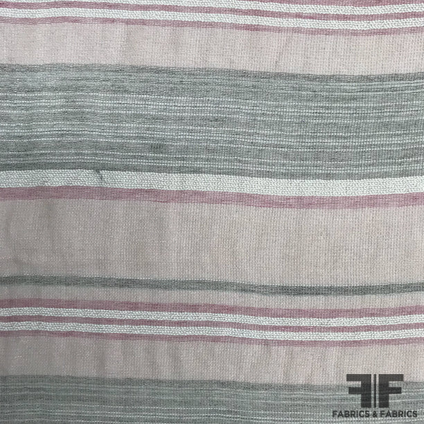 Multicolor Loosely Woven Striped Linen - Fabrics & Fabrics
