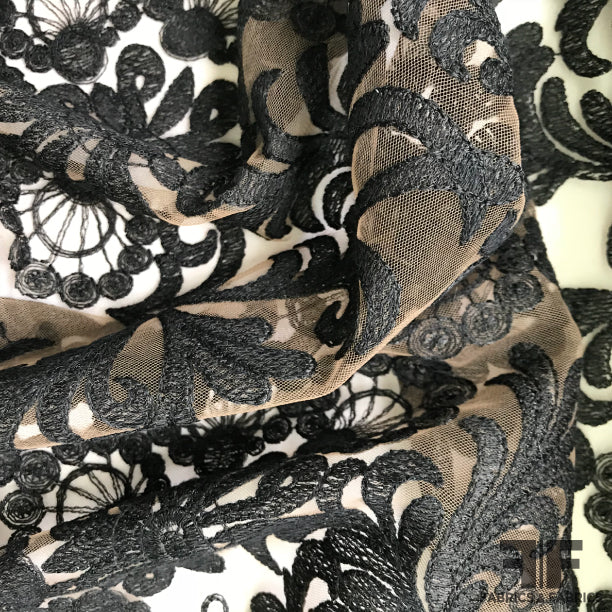 Floral Embroidered Netting - Fabrics & Fabrics