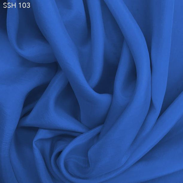 Azure Blue Silk Habotai (China Silk) | Fabrics & Fabrics