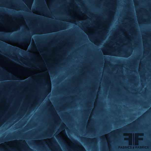 Blue/Grey Silk Velvet - Fabrics & Fabrics