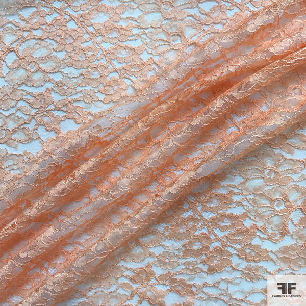 Orange Double Scalloped Leavers Lace - Fabrics & Fabrics