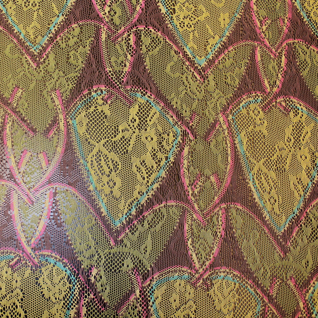 Yellow Abstract Printed Netting - Fabrics & Fabrics