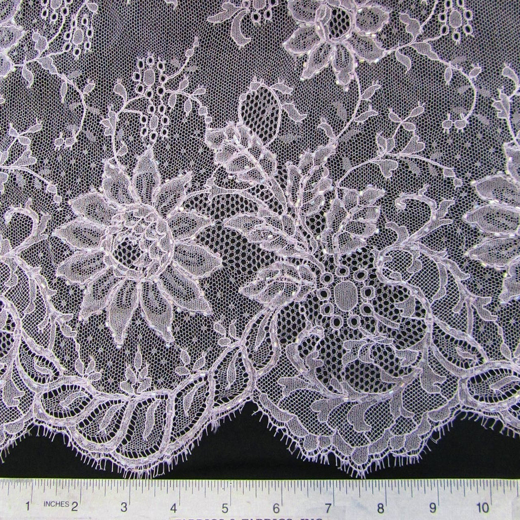 Lavender Floral Beaded Lace - Fabrics & Fabrics
