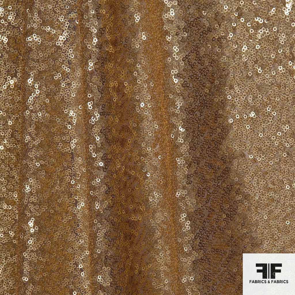 Gold Sequins on Netting - Fabrics & Fabrics