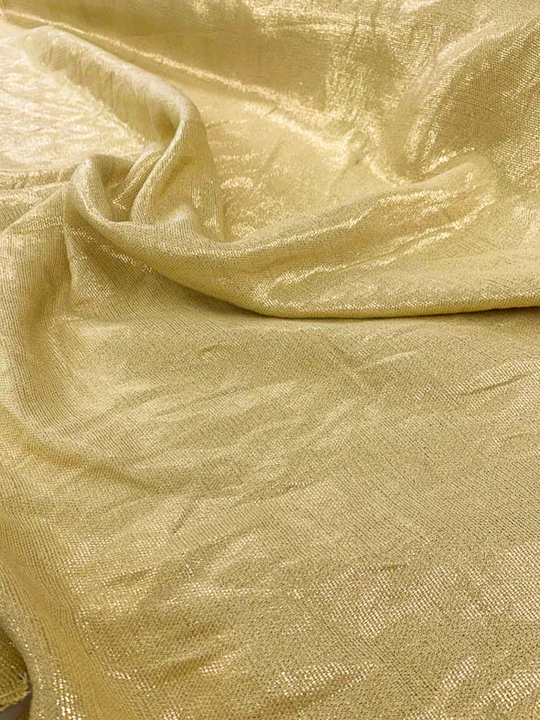 Heavy-Weight Gold Stamped Cotton Linen - Yellow Gold | FABRICS ...